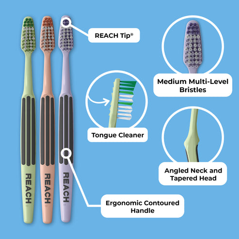 Advanced Design Medium Toothbrush – REACH